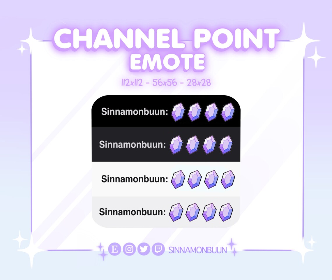 Purple Gem Point Twitch Channel Point Emote Badges - Etsy