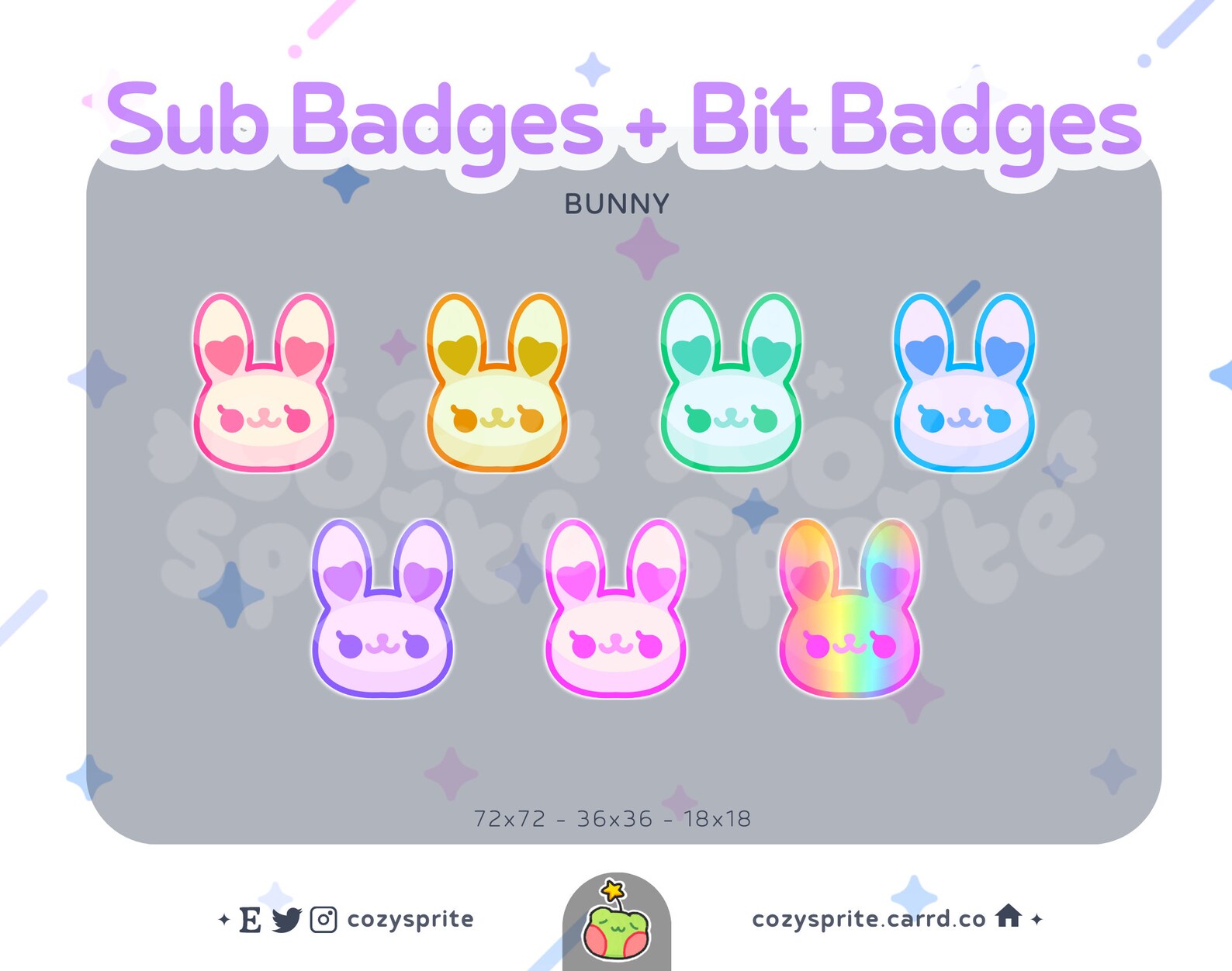 Bunny Badges Rabbit Badges Kawaii Badges for Streaming - Etsy Canada