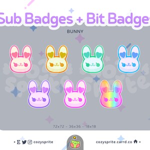 Bunny Badges Rabbit Badges Kawaii Badges for Streaming - Etsy Canada