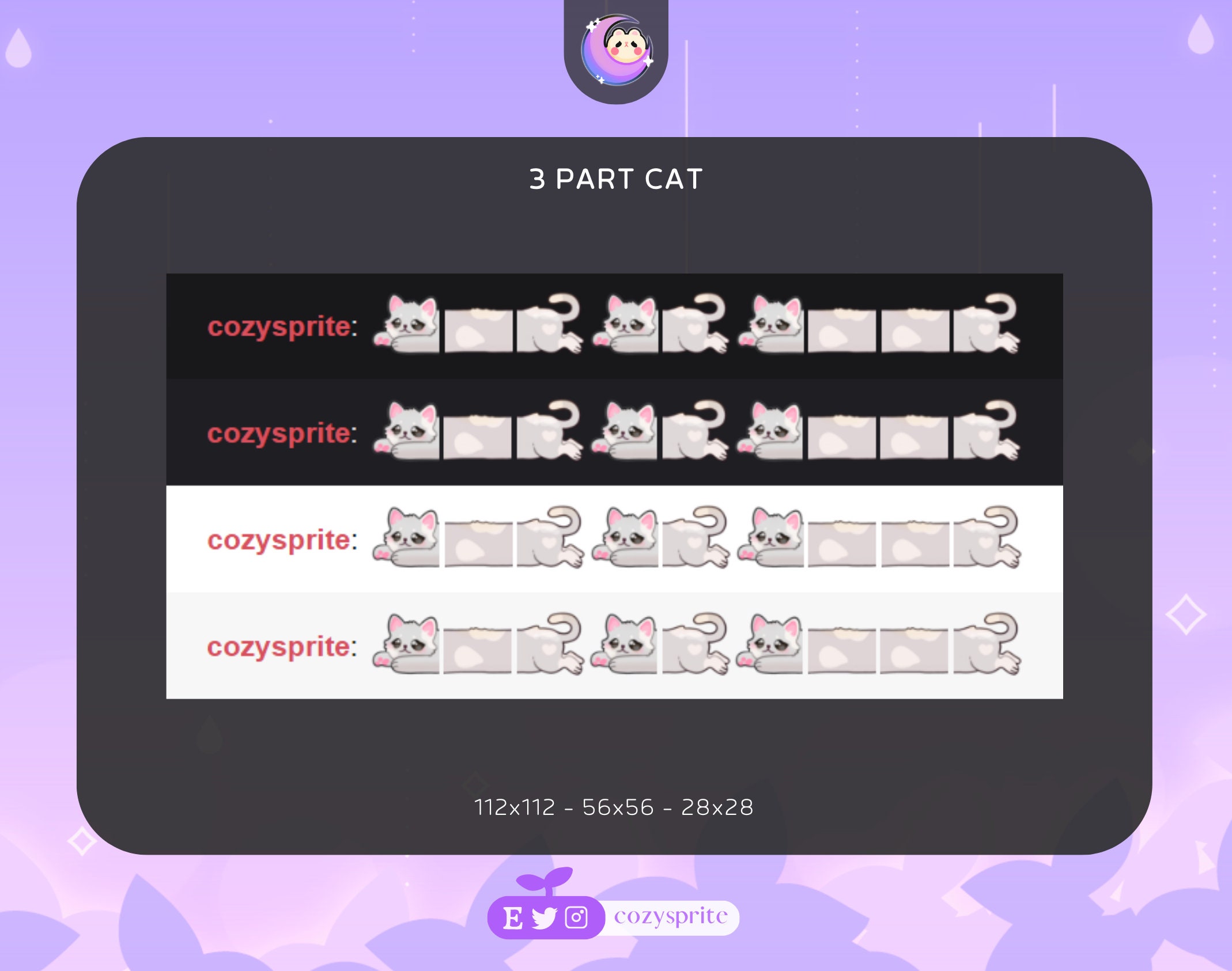 Kitty 3 Part Stream Emote 3 Part Emote Cat Emote Cute Kawaii Meme ...