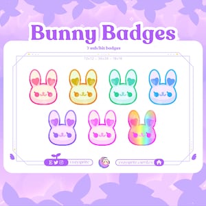 Bunny Badges | Rabbit Badges | Kawaii | Badges for Streaming - Etsy