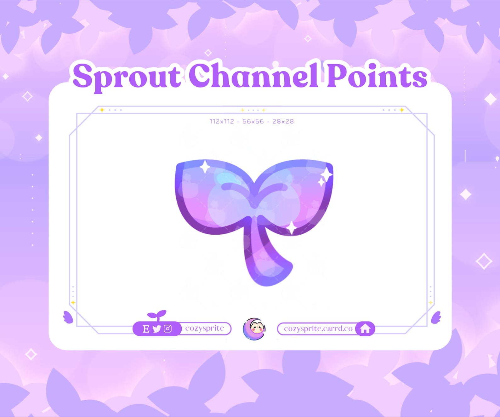 Purple Leaf Sprout Point Twitch | Channel Point | Emote | Badges ...