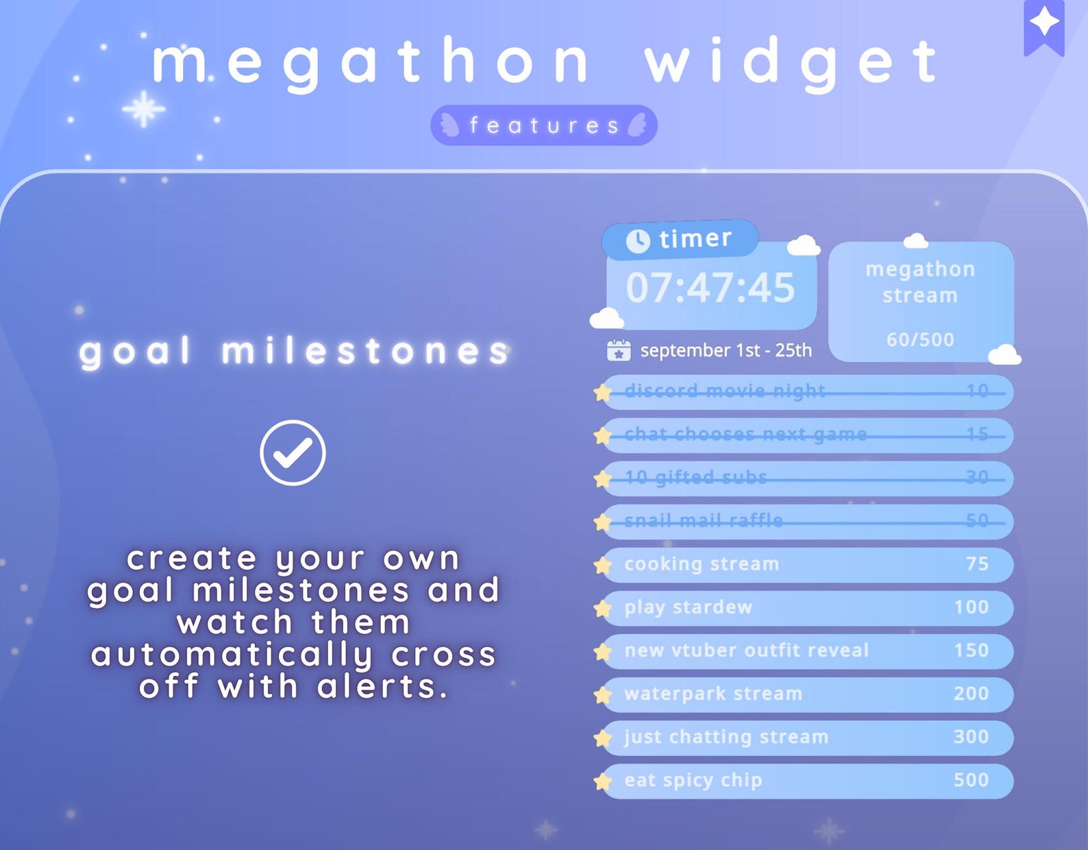 Megathon Goal Timer Widget | Timer, Subathon, Megathon | Alerts for ...