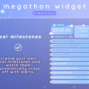 Megathon Goal Timer Widget | Timer, Subathon, Megathon | Alerts for Twitch Streams - Etsy