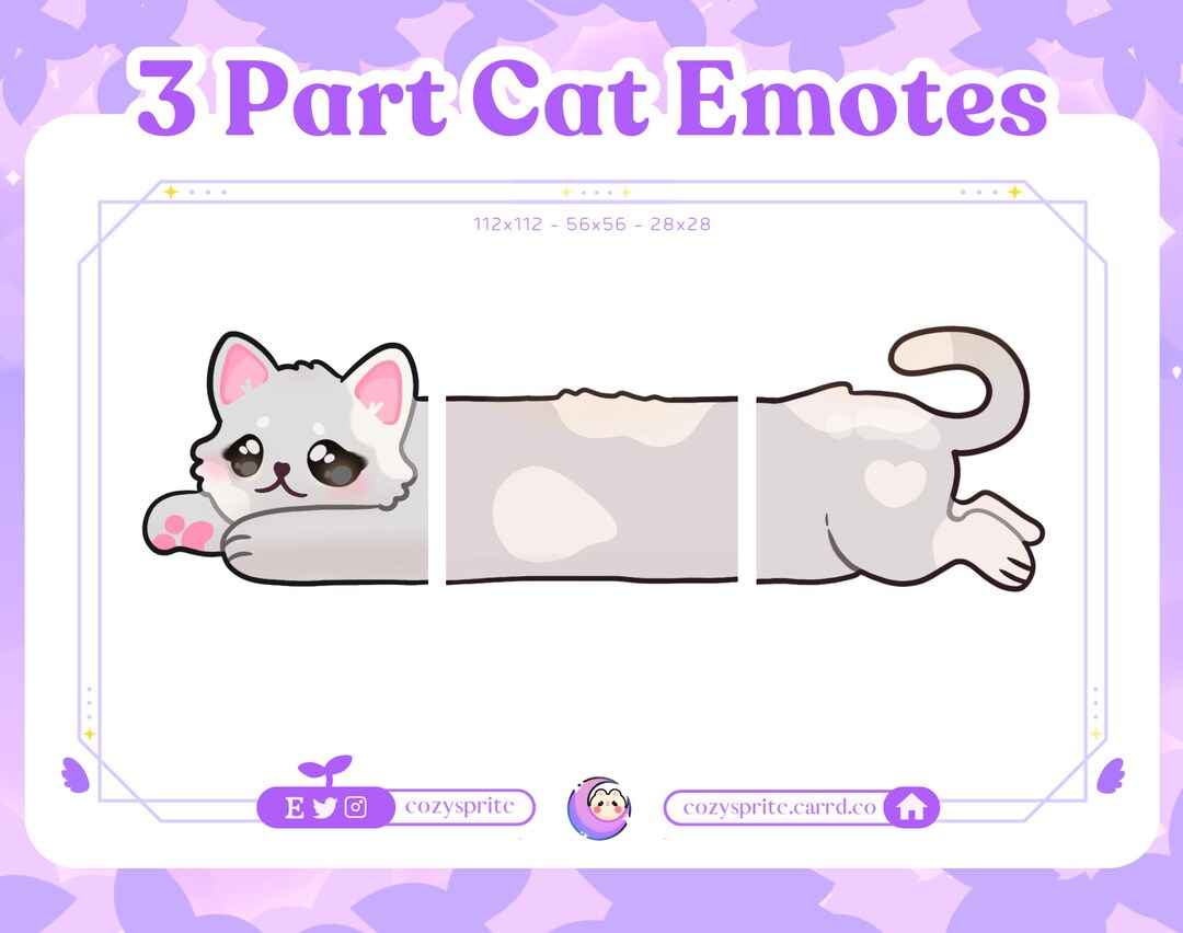 Kitty 3 Part Stream Emote 3 Part Emote Cat Emote Cute - Etsy
