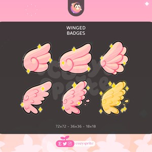 Pink Wing Badges | Pink Winged Emotes | Angel Wing Emote | Kawaii ...