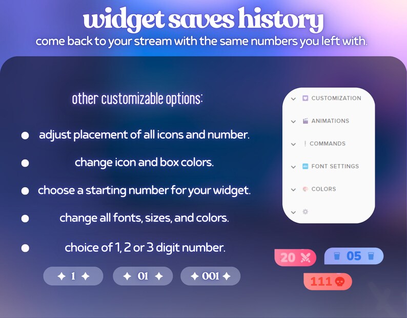 Counter Widget | Animated Counter | Goal Widget | Customizable Colors ...