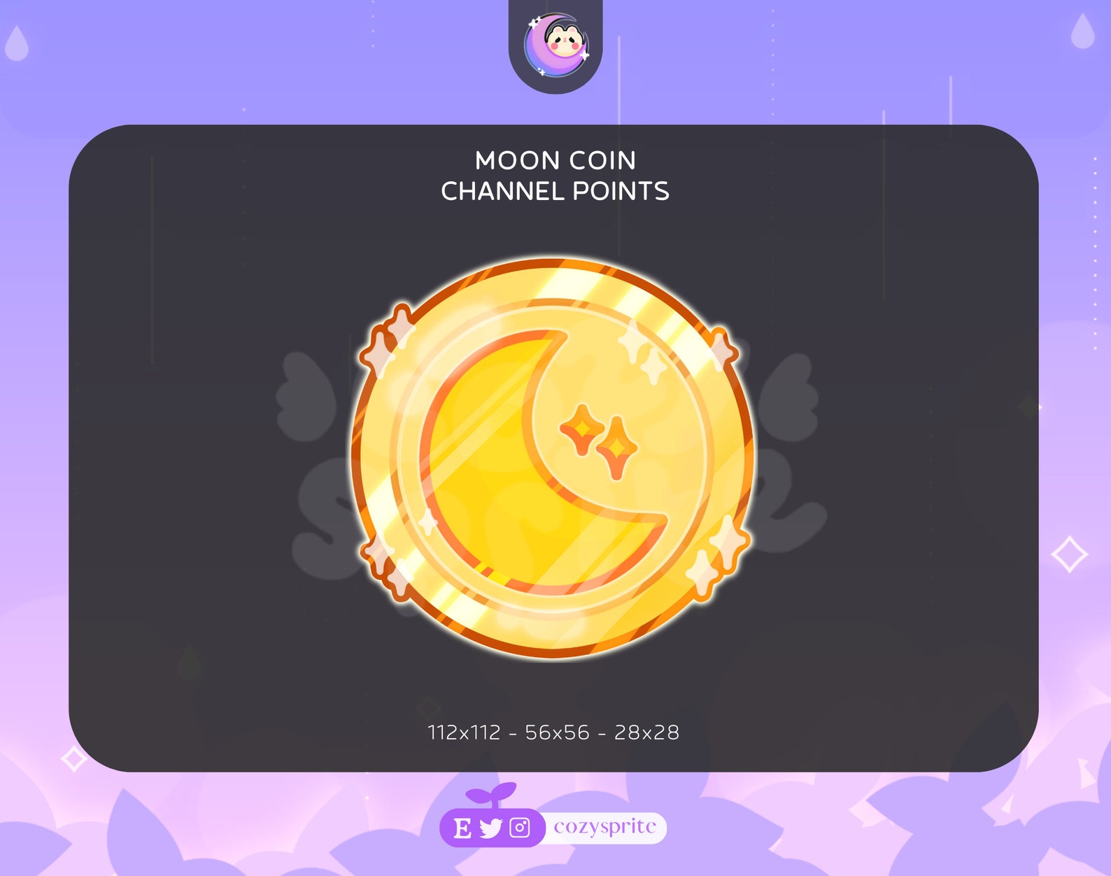 Gold Moon Coin Channel Point | Moon Emote | Gold Coin | Kawaii - Etsy ...