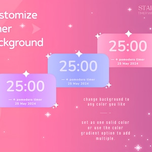 Pomodoro Timer Widget | Customizable Colors, Cute Chat, Elegant Theme ...