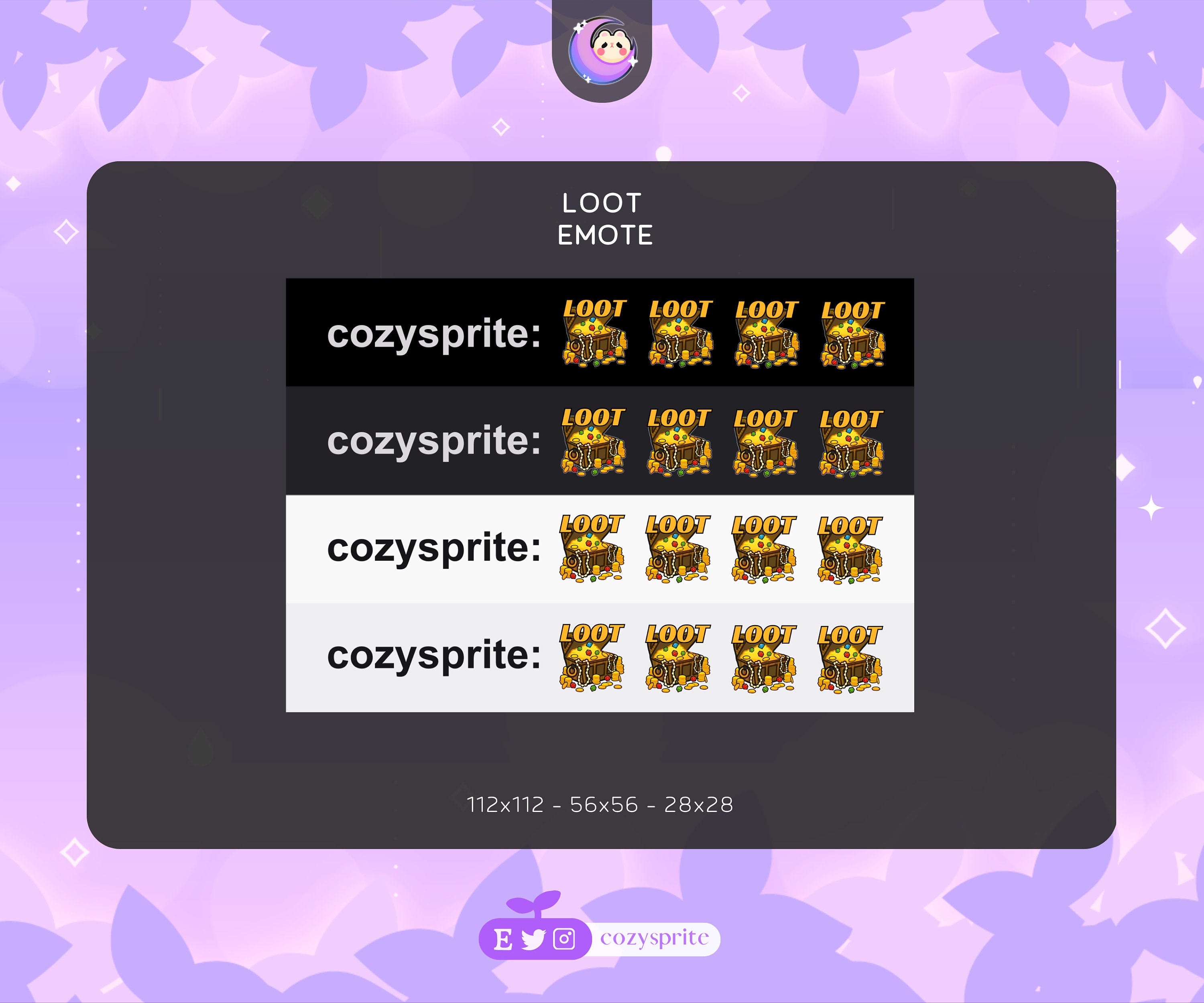 Loot Stream Emote Meme Discord Twitch Youtube Vtuber Streamer - Etsy