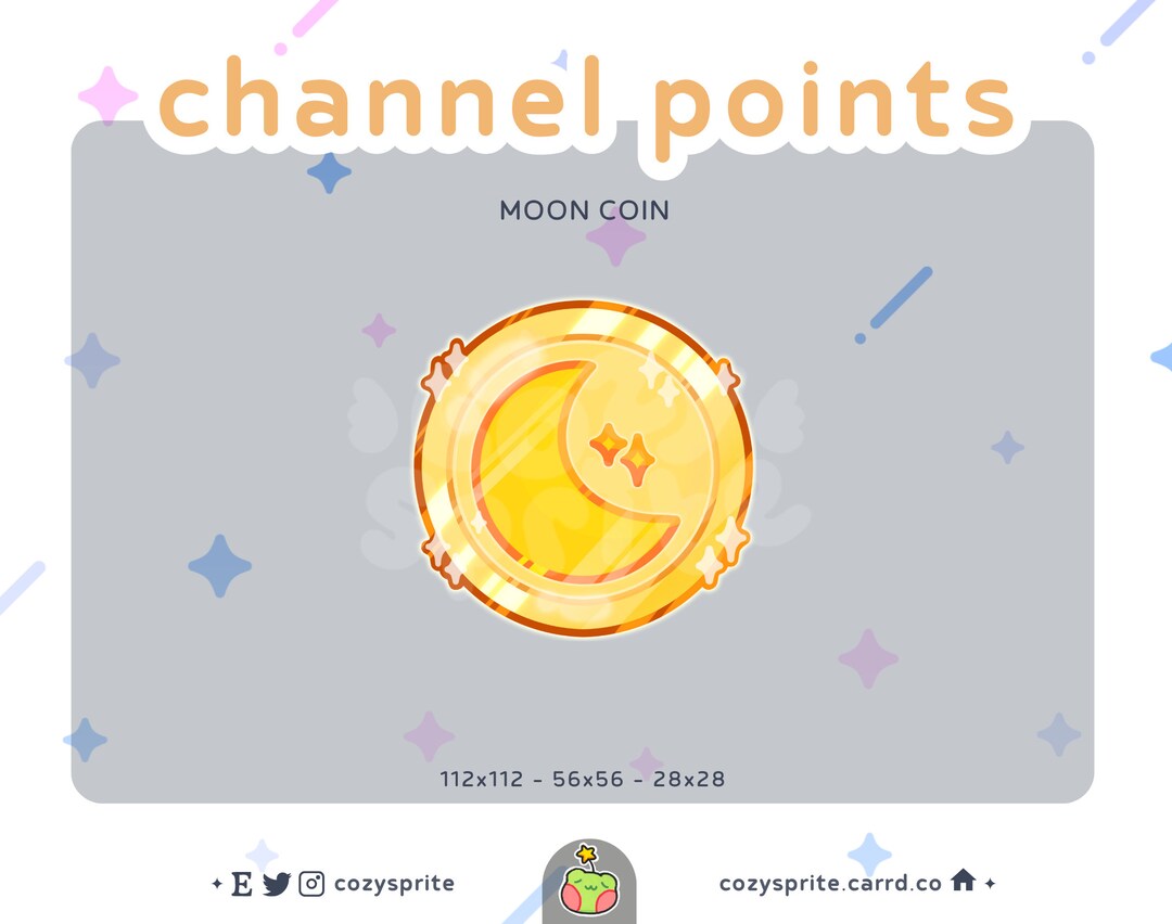 Gold Moon Coin Channel Point Moon Emote Gold Coin Kawaii - Etsy