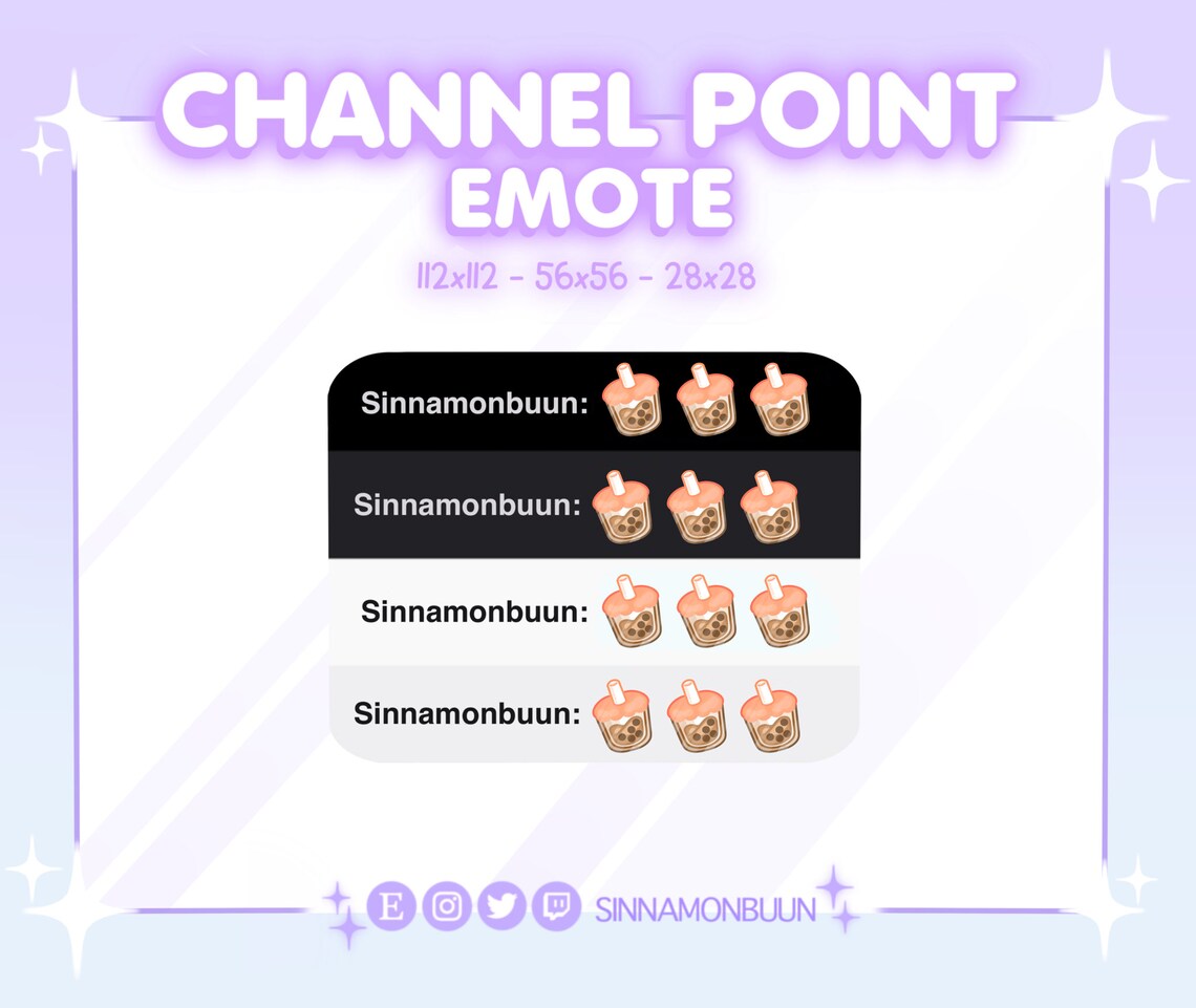 Bubble Tea Point Twitch Channel Point Orange Emote - Etsy