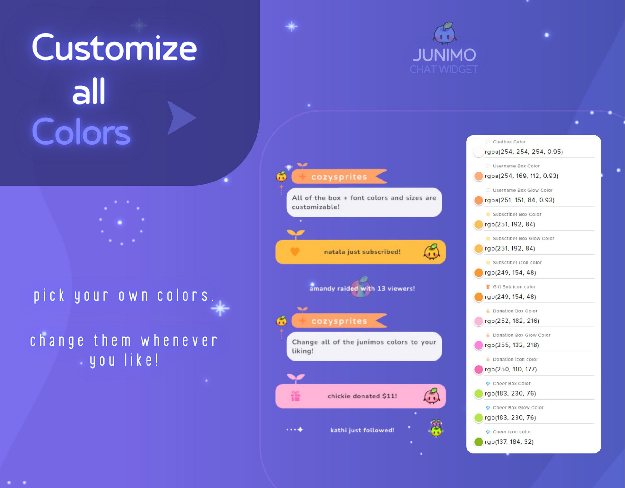 Pastel Stardew Chat Widget | Customizable Colors, Cute Chat | Colorful ...