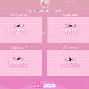 ANIMATED Pink Cat Stream Screens | Starting Soon Be Right Back Stream ...