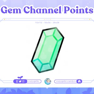 Green Gem Point Twitch Channel Point Emote Badges - Etsy