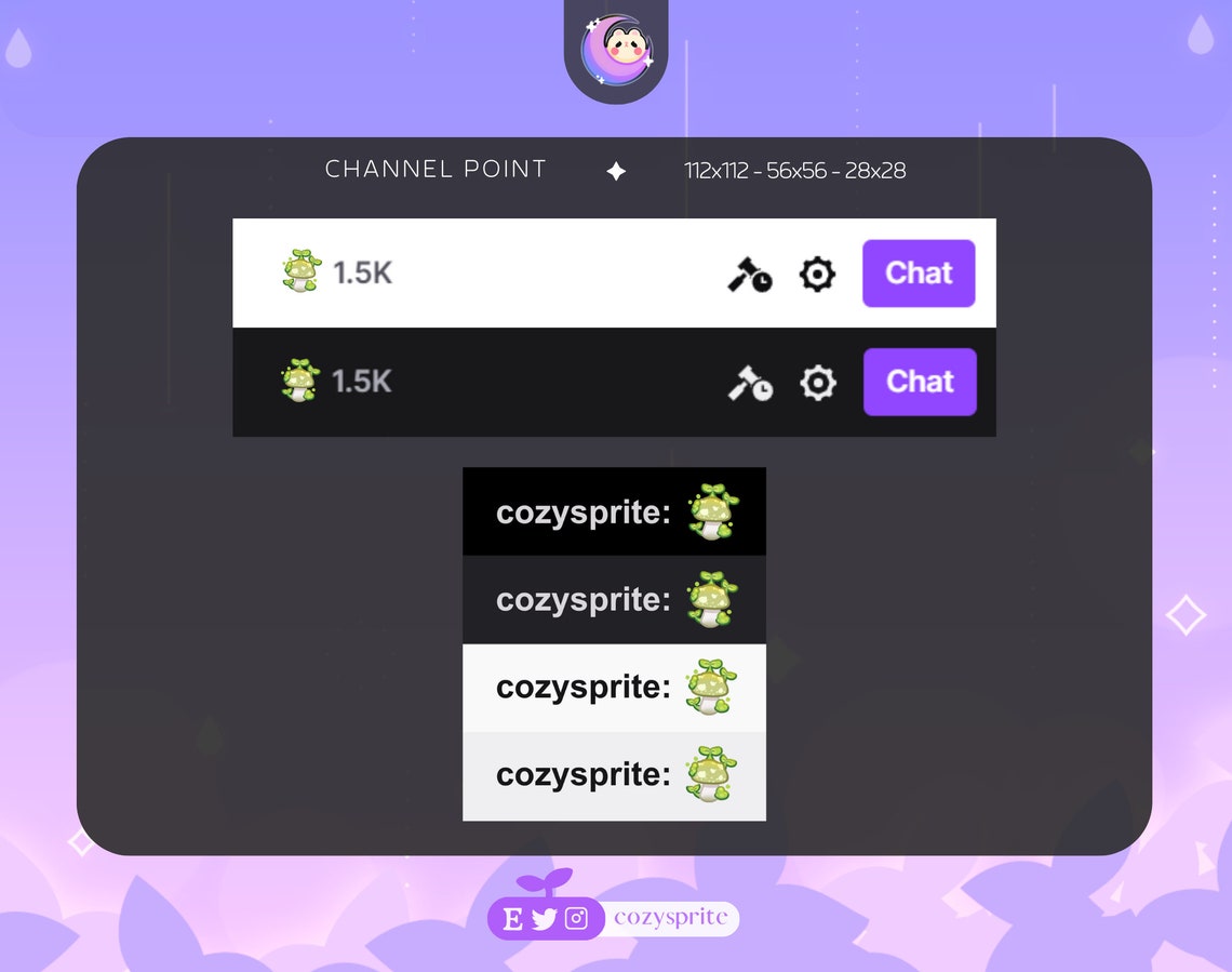 Mushroom Point Twitch | Channel Point | Emote | Twitch & Discord - Etsy