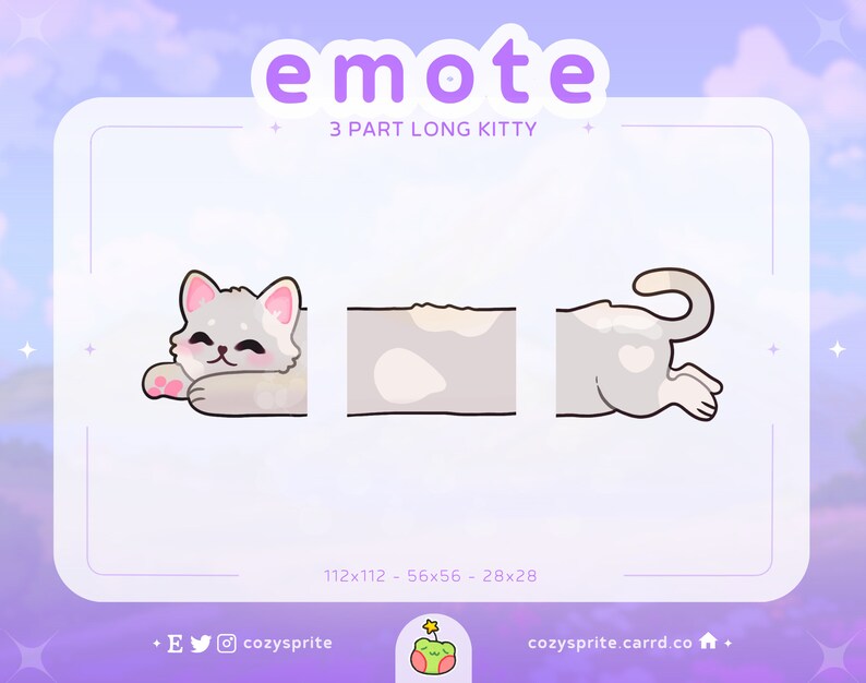 Kitty 3 Part Stream Emote 3 Part Emote Cat Emote Cute - Etsy
