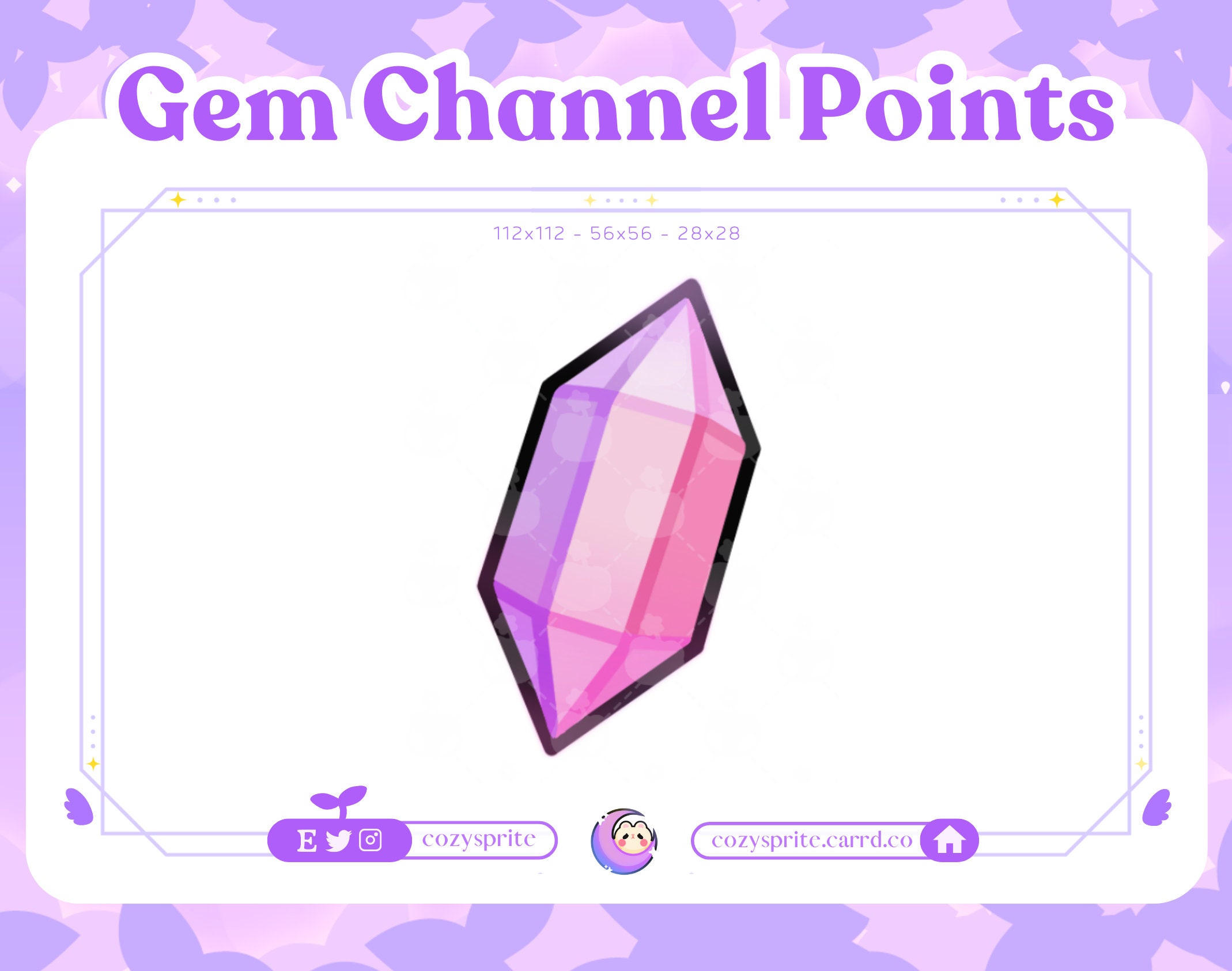 Pink Gem Point Twitch Channel Point Emote Badges - Etsy