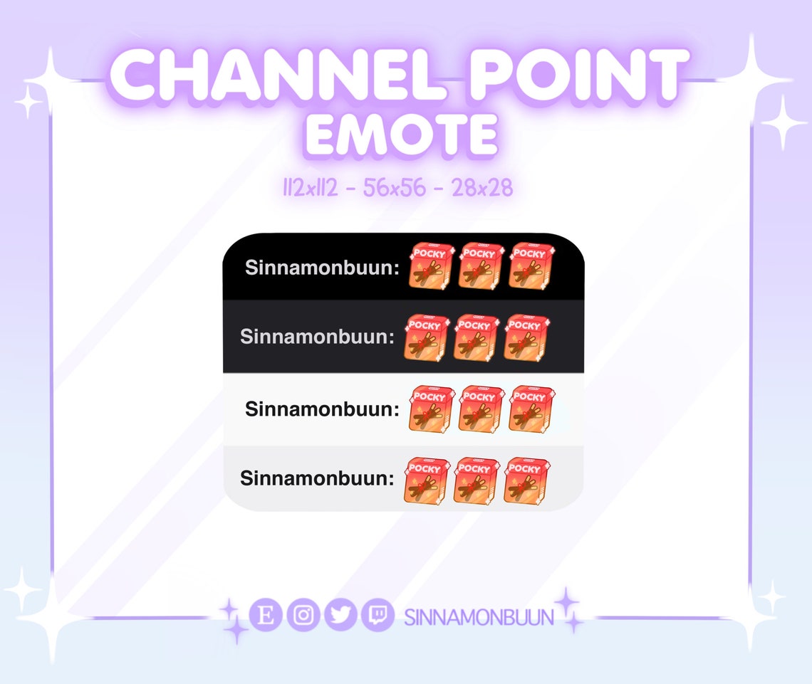 Pocky Point Twitch Channel Point Emote Badges Kawaii | Etsy
