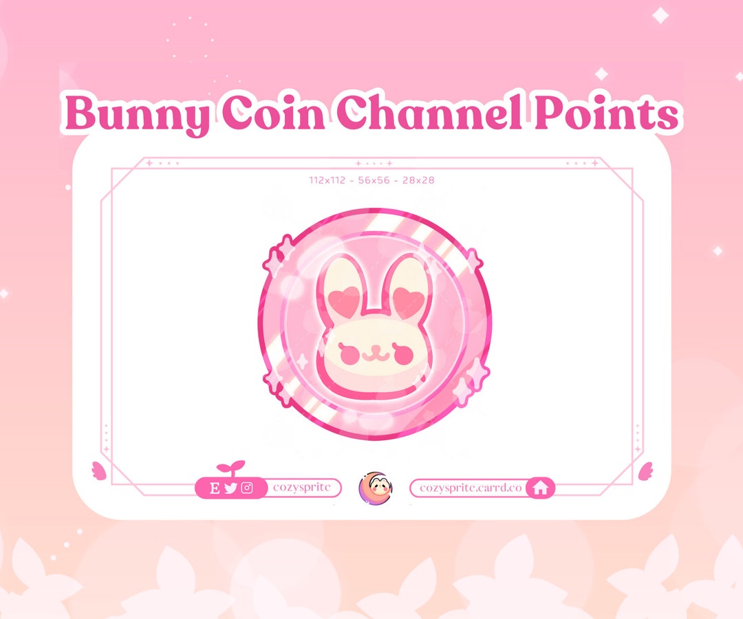 Bunny Coin Channel Point | Bunny Emote | Pink Coin | Kawaii | Bunny - Etsy