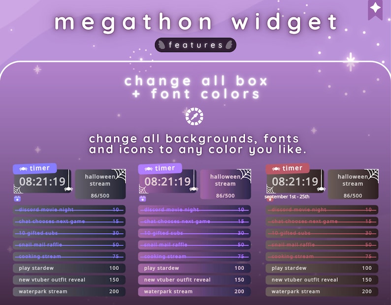 Megathon Goal Timer Widget | Halloween, Spooky | Timer, Subathon ...