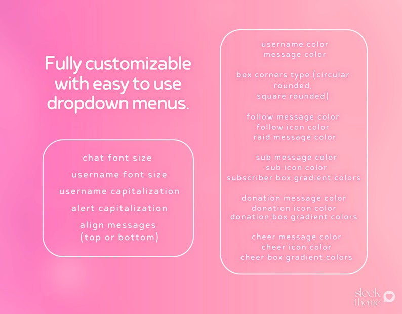 Sleek Chat Widget Customizable Colors, Cute Chat, Minimal Theme Pastel ...
