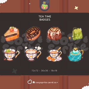 Tea Time Badges | Teacup Emote | Kawaii | Badges for Streaming - Etsy