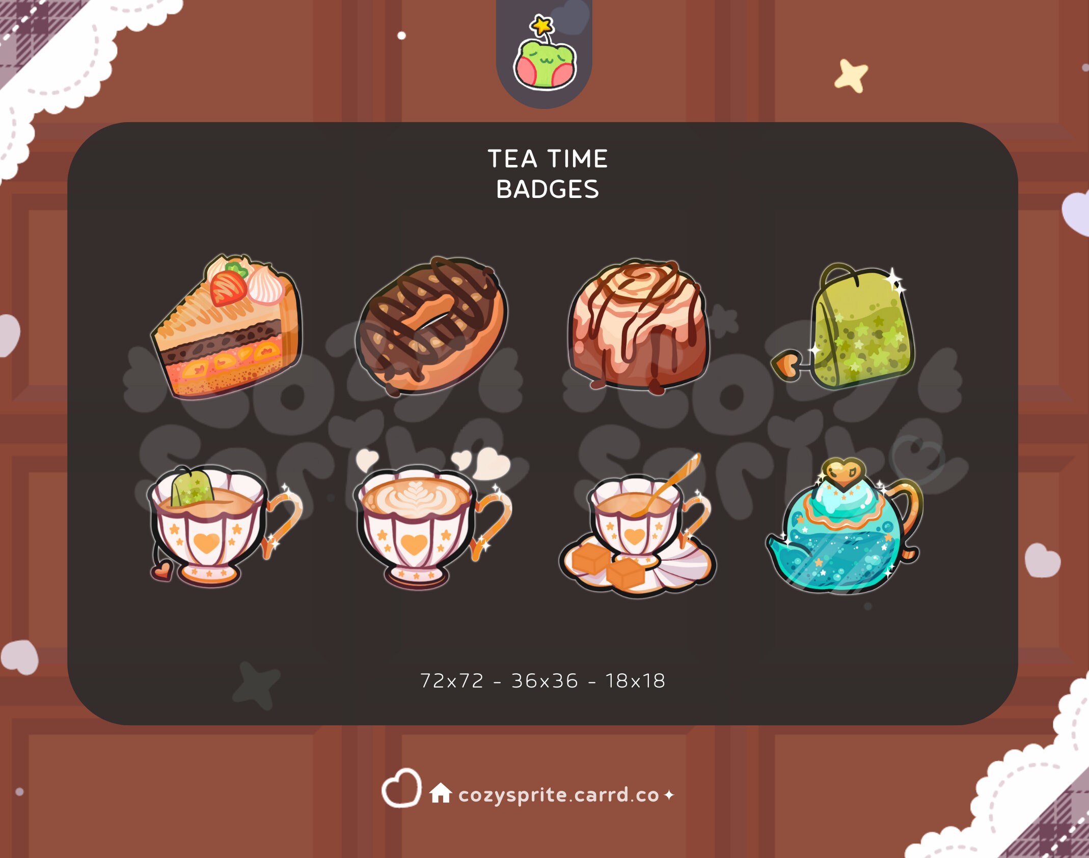 Tea Time Badges Teacup Emote Kawaii Badges for Streaming - Etsy