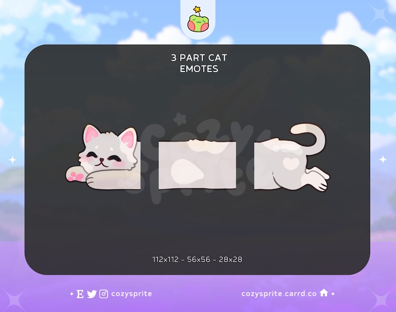 Kitty 3 Part Stream Emote 3 Part Emote Cat Emote Cute - Etsy