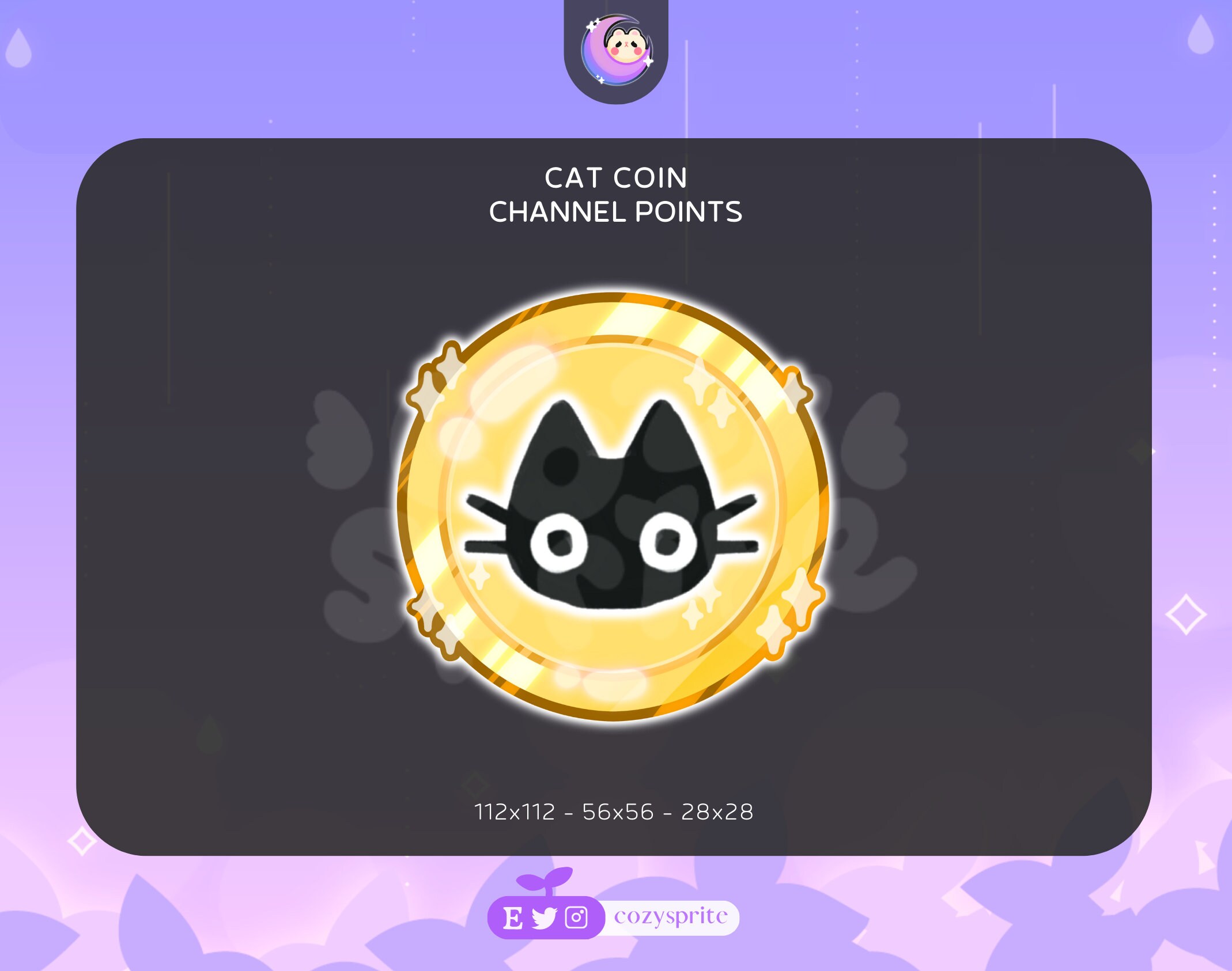 Cat Coin Channel Point Cat Emote Coin Kitty - Etsy