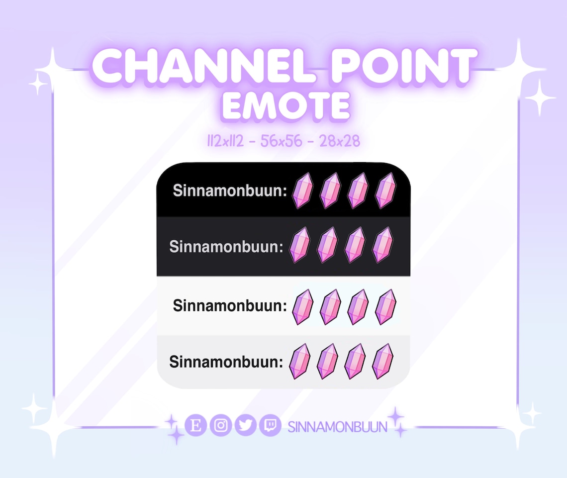Pink Gem Point Twitch Channel Point Emote Badges - Etsy