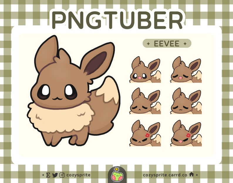 Pngtuber Eevee | Pokemon | Streamer | Vtuber | Premade | Veadotube ...