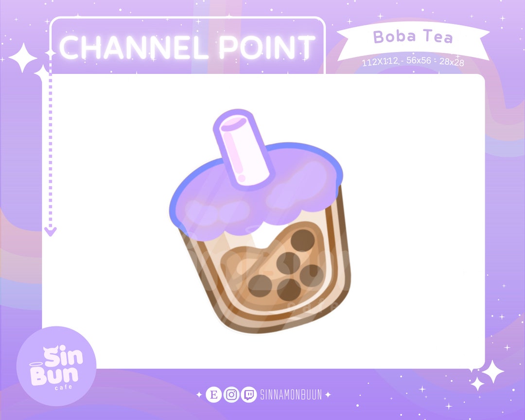 Bubble Tea Point Twitch Channel Point Purple Emote - Etsy