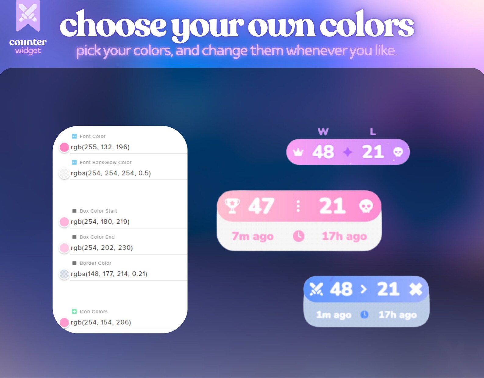 Counter Widget | Animated Counter | Goal Widget | Customizable Colors ...