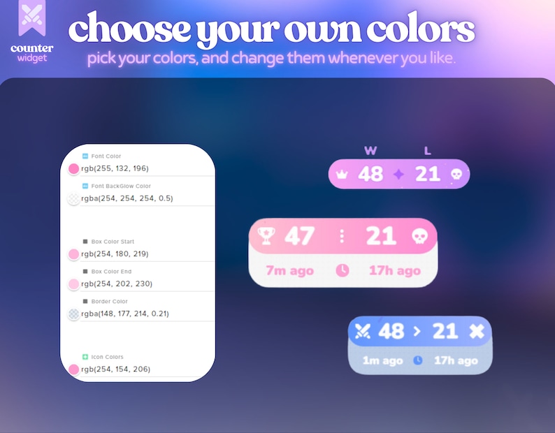Counter Widget | Animated Counter | Goal Widget | Customizable Colors ...