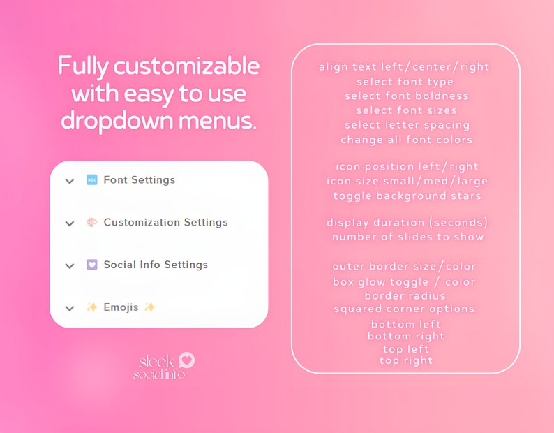 Social Media Rotator Widget | Info Box | Customizable Colors, Cute Chat ...