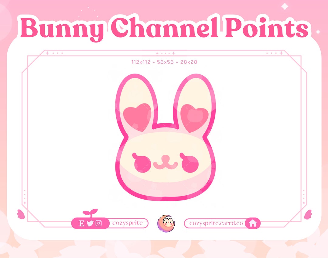 Pink Bunny Channel Point Bunny Emote Pink Coin Kawaii - Etsy