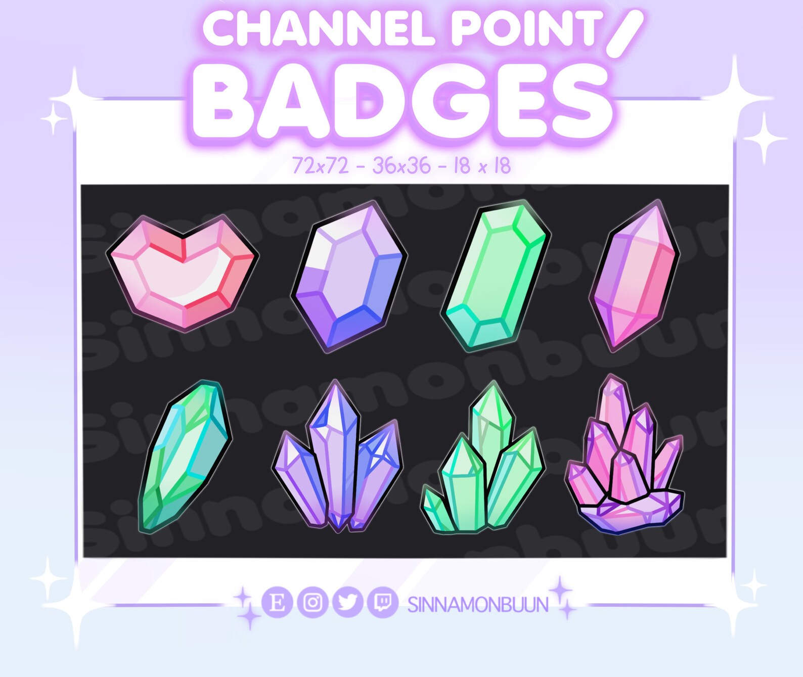 Crystal Gem Badges Crystal Emote Bit Badges Badges for - Etsy