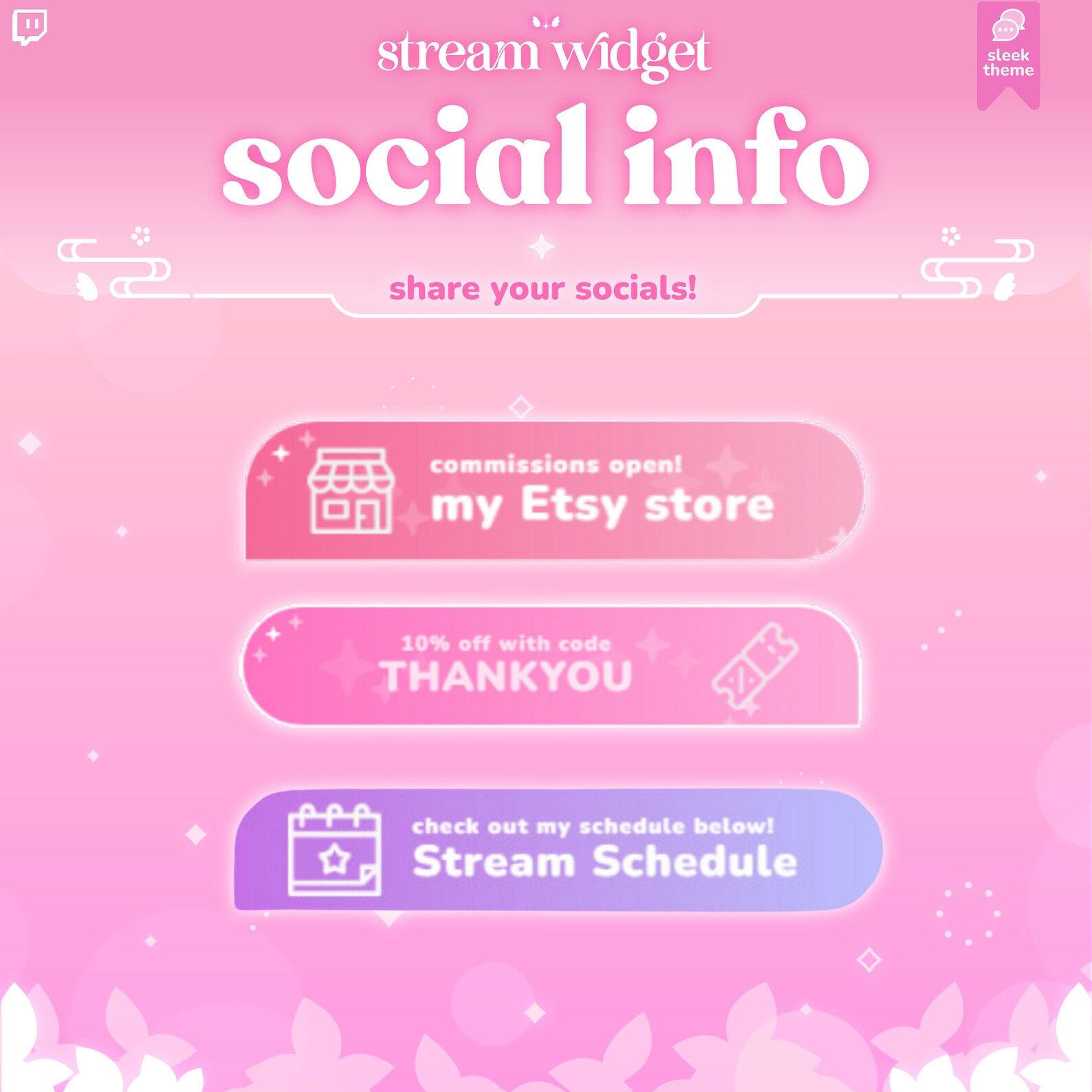 Social Media Rotator Widget | Info Box | Customizable Colors, Cute Chat ...