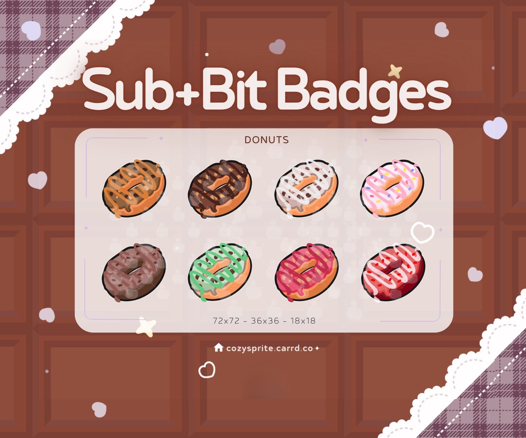 Donut Pastry Badges Pastry Emote Kawaii Badges for Streaming - Etsy