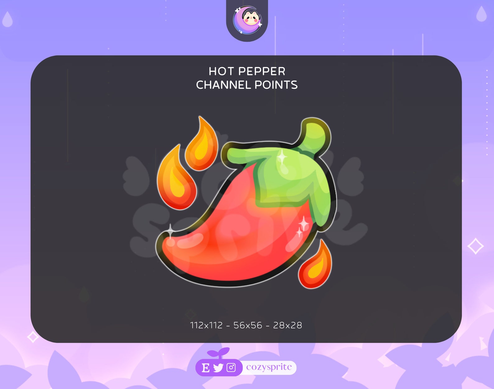 Red Pepper Emote Twitch Hot Pepper Emote Red Pepper Channel Point Emote ...