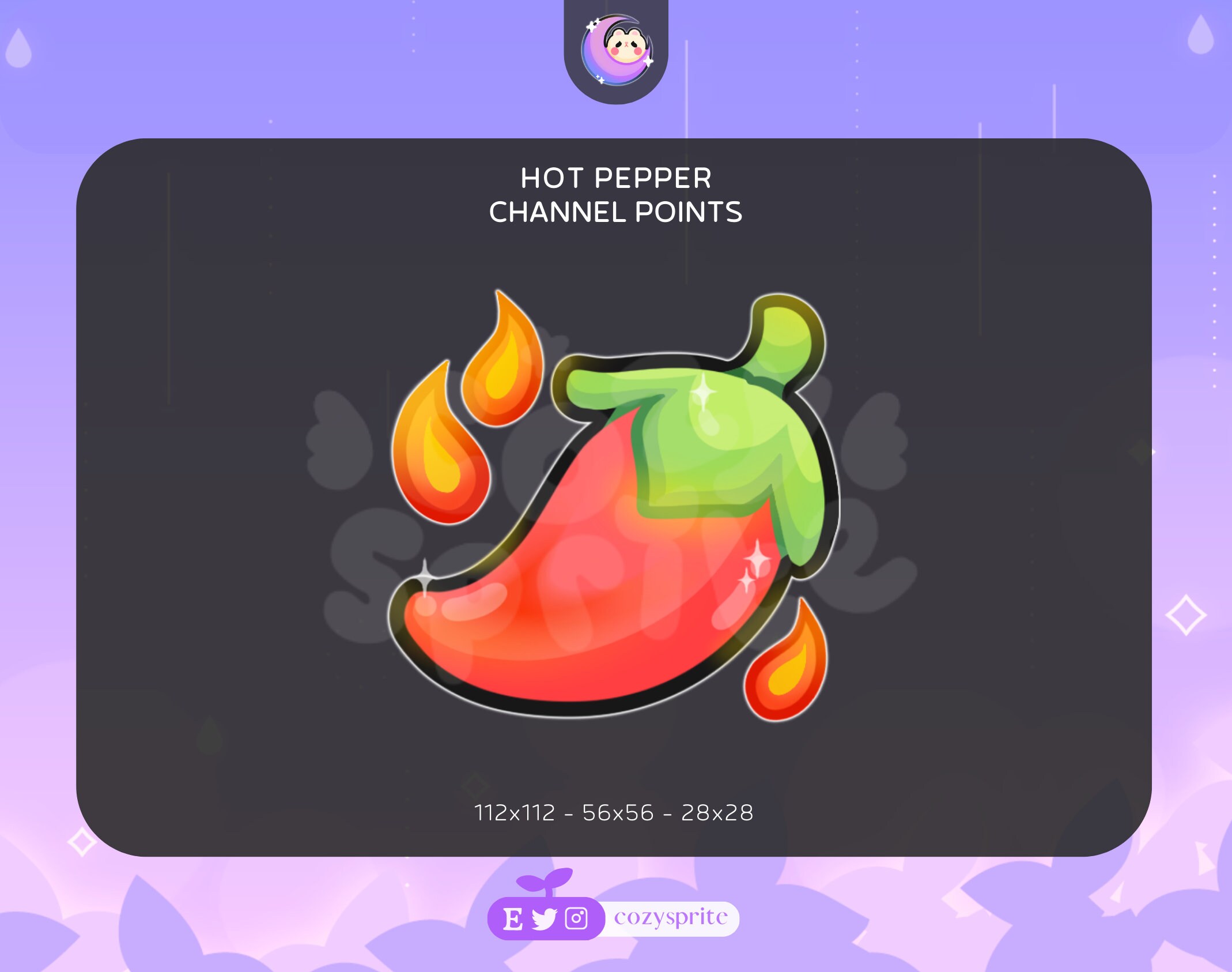 Red Pepper Emote Twitch Hot Pepper Emote Red Pepper Channel Point Emote ...