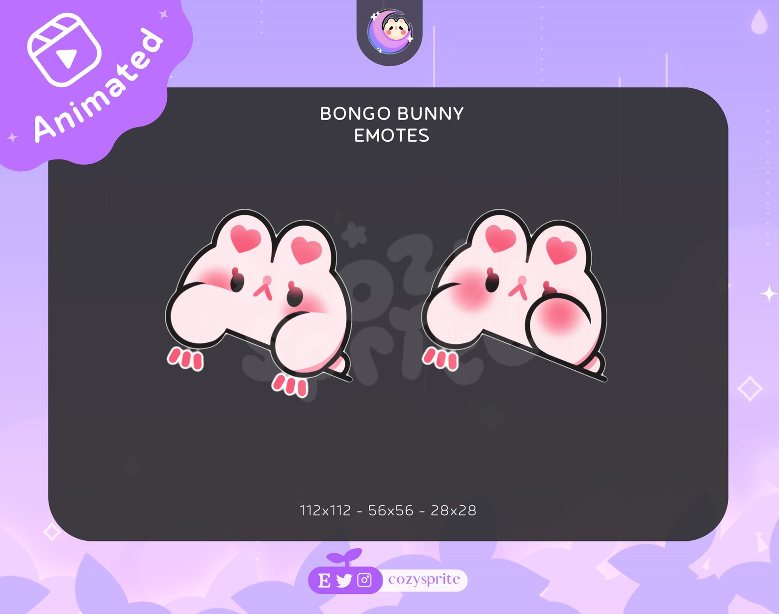 ANIMATED Bongo Bunny Excited Dance Emote Cute Kawaii Twitch Discord ...