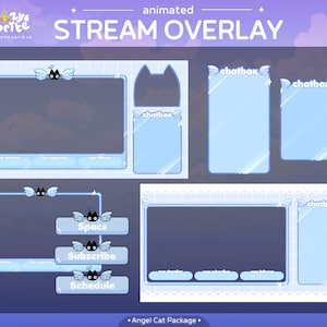 Blue Cat Overlay Pack | Animated Stream Overlay Pack | Twitch Youtube ...
