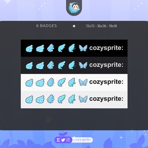 Blue Wing Badges | Blue Winged Emotes | Angel Wing Emote | Badges for ...