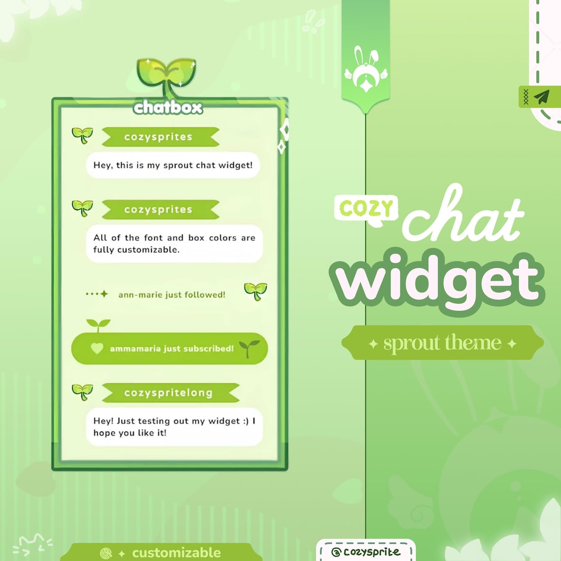 Sprout Chat Widget | Customizable Colors, Cute Chat, Nature | Chat Box ...