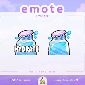 HYDRATE Emote Drink Water Emotes for Streaming Cute - Etsy Canada