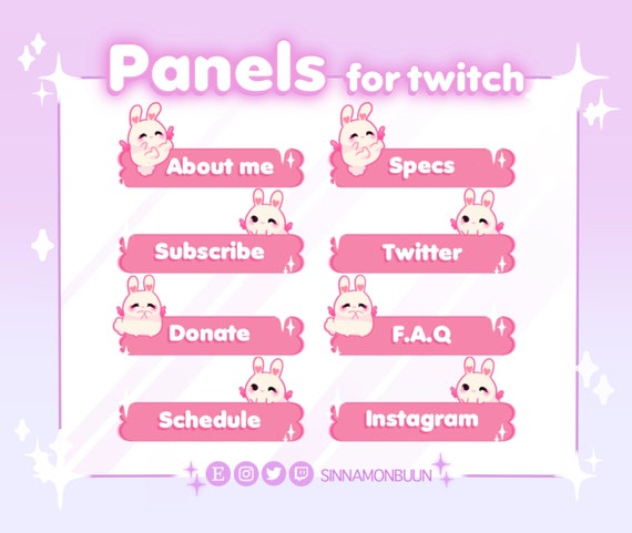 60 Cute Bunny Panels Cute Pink Simple Kawaii - Etsy