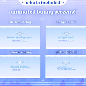 Blue Bunny Overlay Pack | Animated Stream Overlay Pack | Twitch Youtube ...
