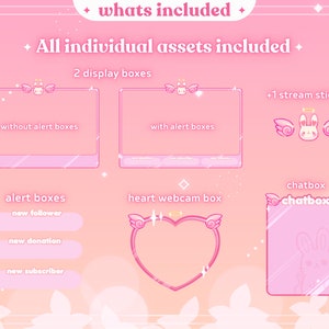 Pink Bunny Overlay Pack | Animated Stream Overlay Pack | Twitch Youtube ...